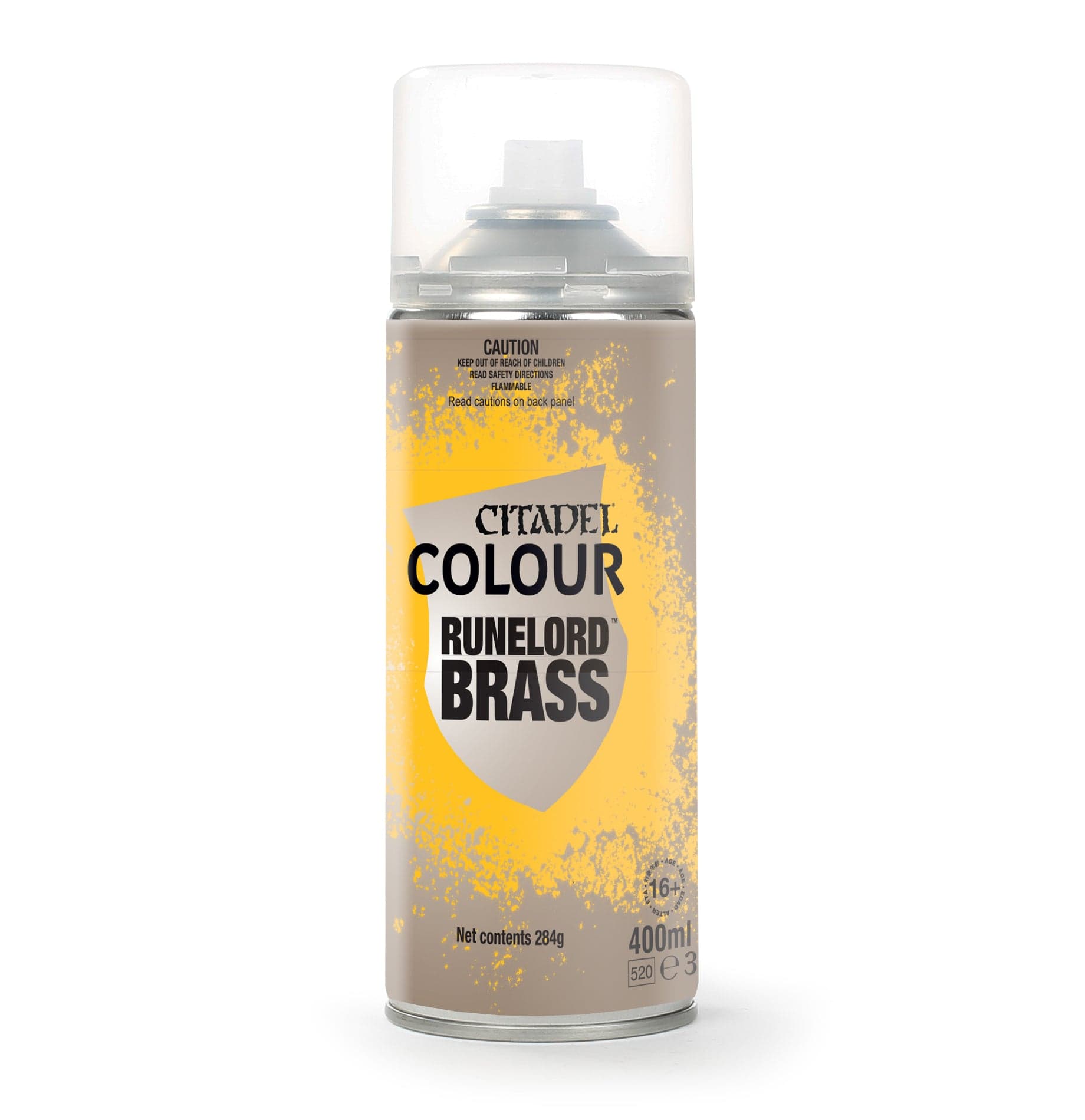 Citadel Spray Paint | Runelord Brass 400ml (Pick-up Only) – Goblin Games NZ